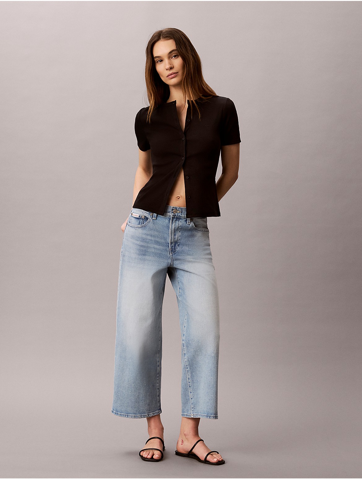 CALVIN KLEIN Calvin Klein Jeans Cropped Wide Leg Jeans